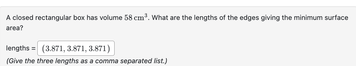 Solved A closed rectangular box has volume | Chegg.com