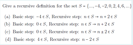 Solved Give a recursive definition for the set S = {..., | Chegg.com