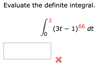 Solved Evaluate the definite integral. \\[ \\int_{0}^{2}(3 | Chegg.com