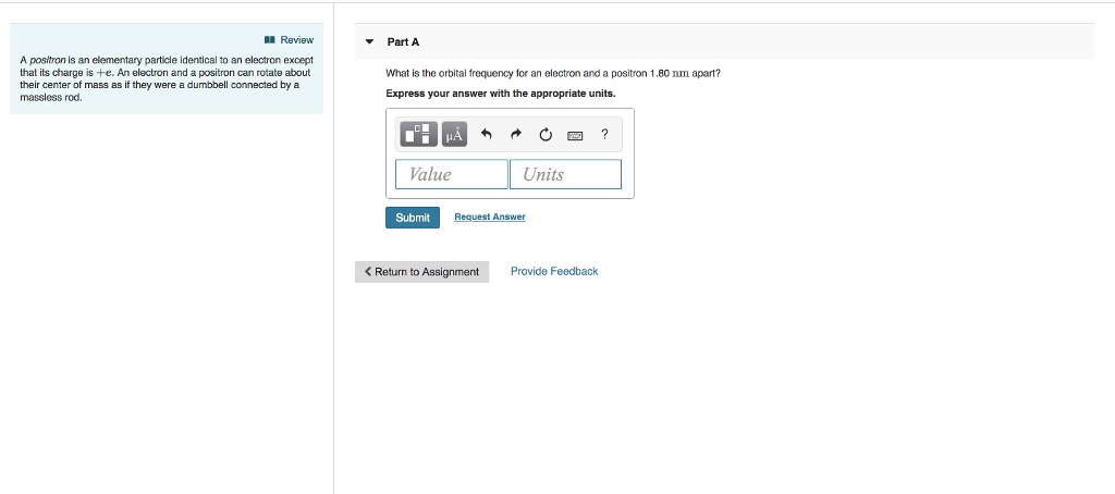 Solved Part A What Is The Orbital Frequency For An Electron