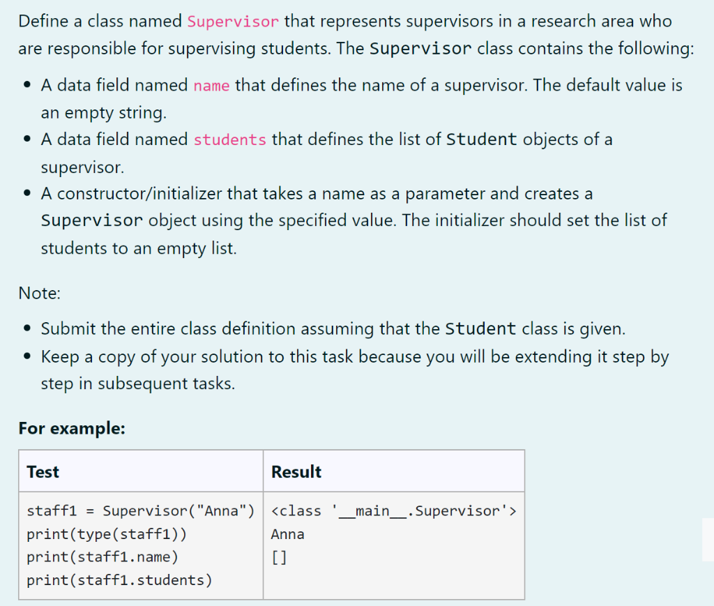 Solved Define a class named Student which represents | Chegg.com
