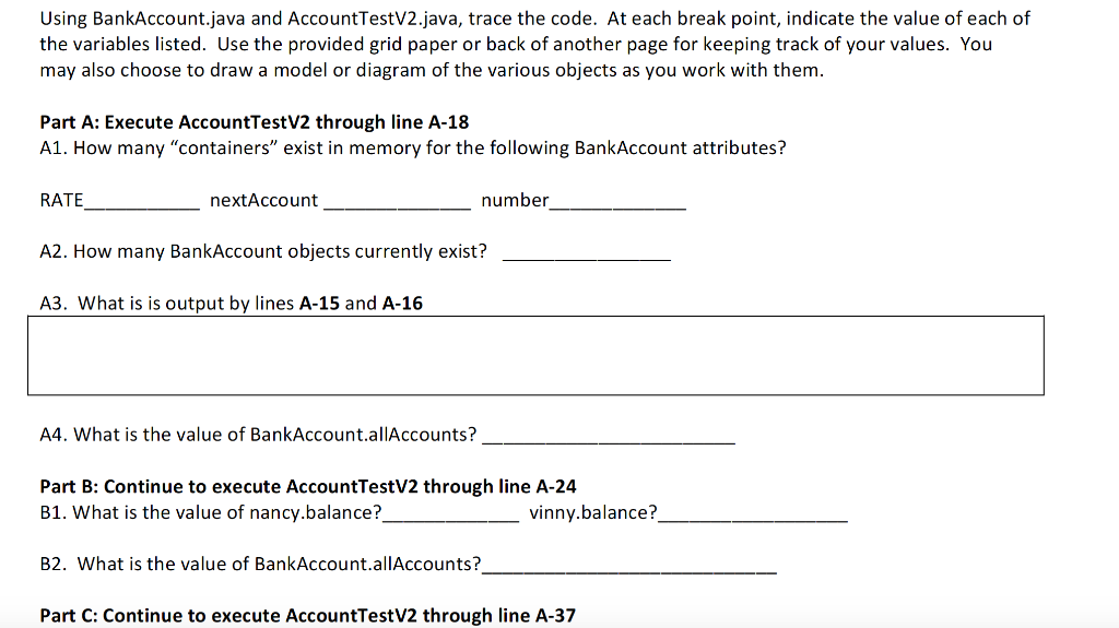 The BankAccount class simulates a bank account. | Chegg.com