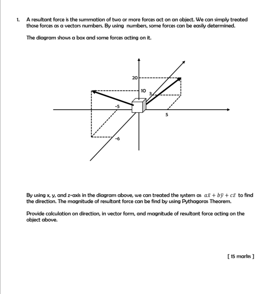Solved 1. A resultant force is the summation of two or more | Chegg.com