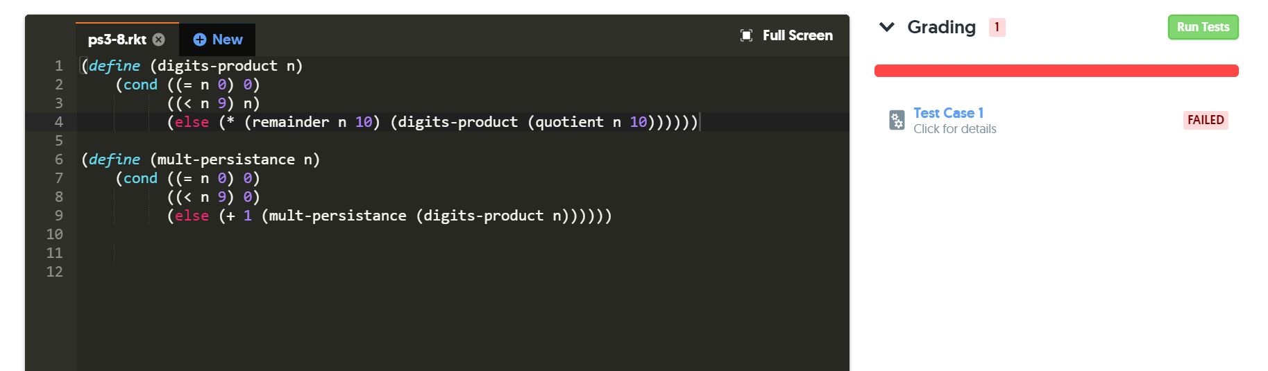 Solved 8. The persistence of a number is the number of times | Chegg.com