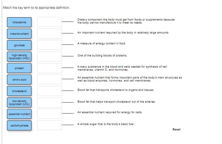 Solved Match the key term to its appropriate definition | Chegg.com