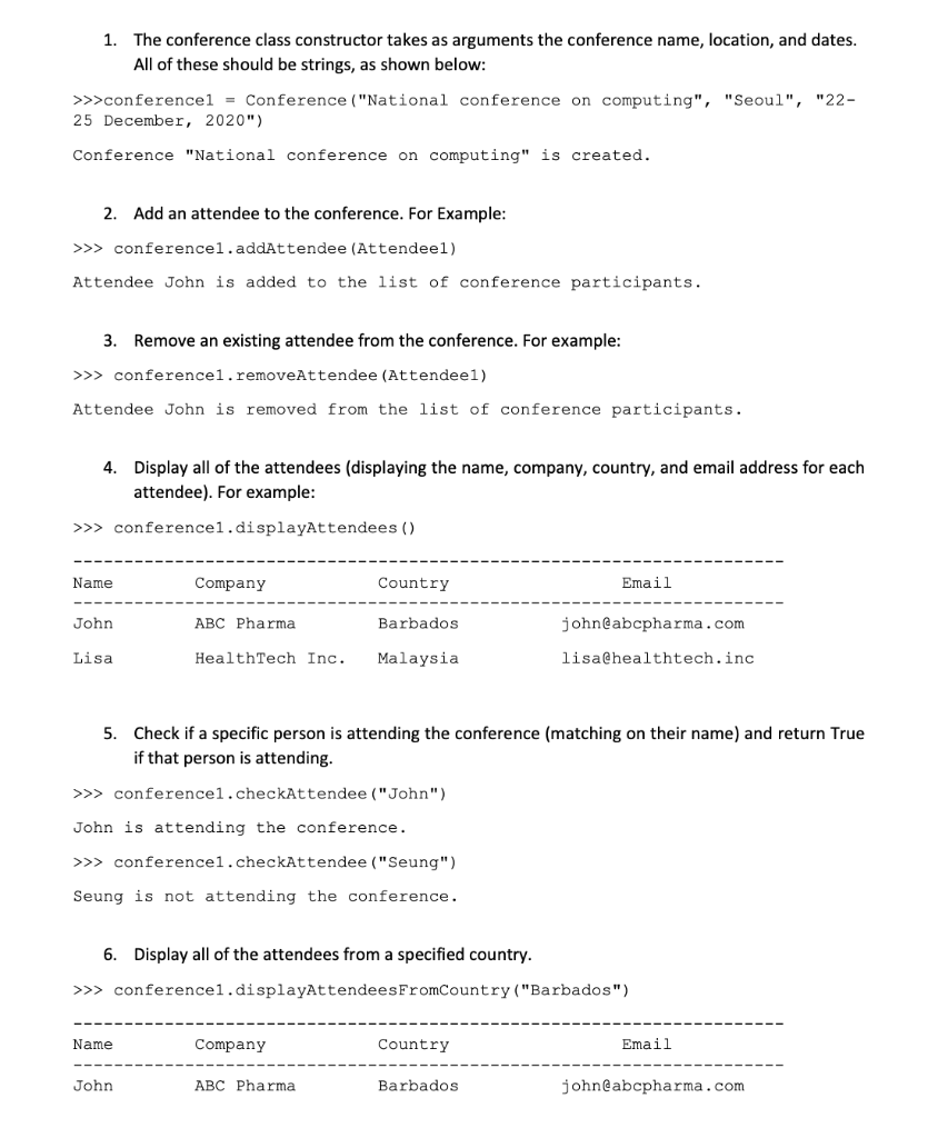 Solved Write A Python Program Using Classes That Will Keep