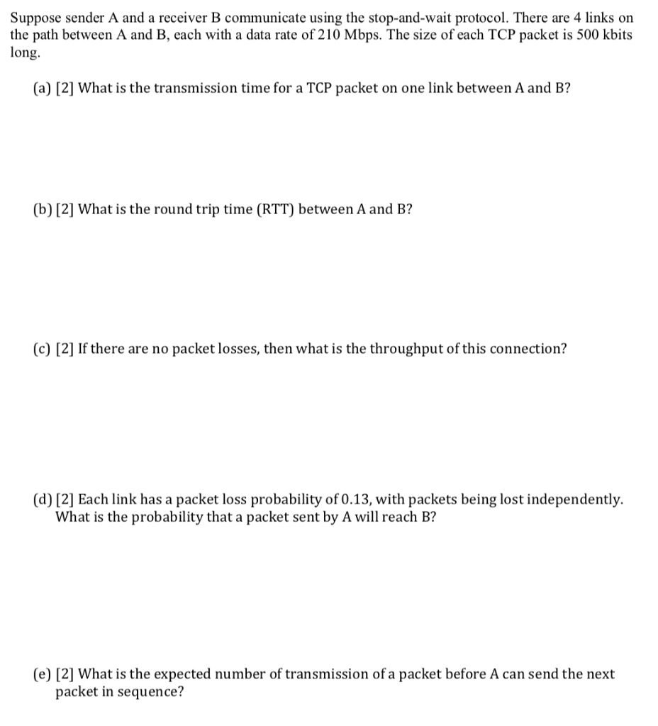 Solved Suppose sender A and a receiver B communicate using | Chegg.com