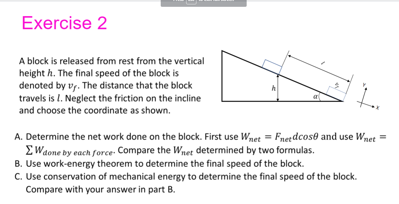 Solved A block is released from rest from the vertical | Chegg.com