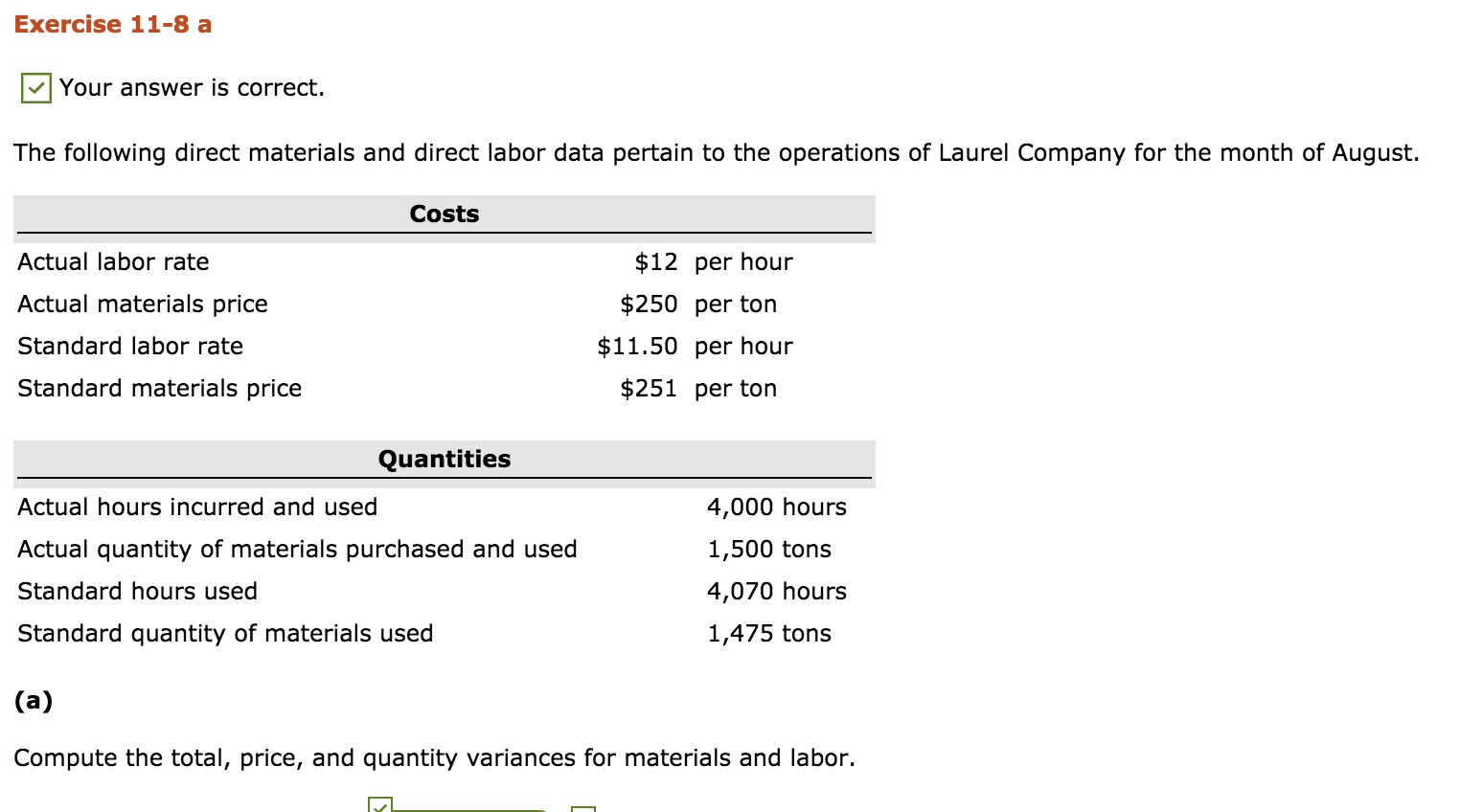Solved (a) Compute the total, price, and quantity variances | Chegg.com Solved (a) Compute the total, price, and quantity variances | Chegg.com