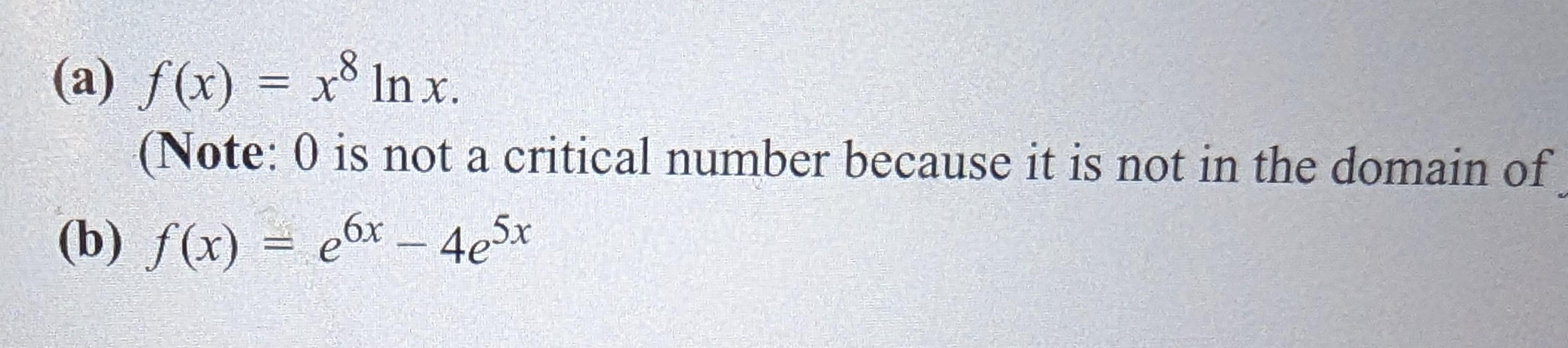 Solved \#5: Find the critical number for each of the below | Chegg.com