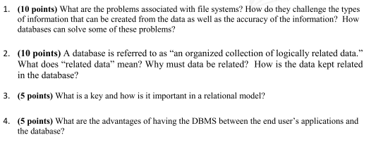 Solved 1. (10 points) What are the problems associated with | Chegg.com