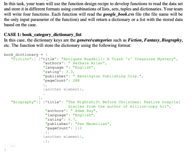 Solved In this task, your team will use the function design | Chegg.com