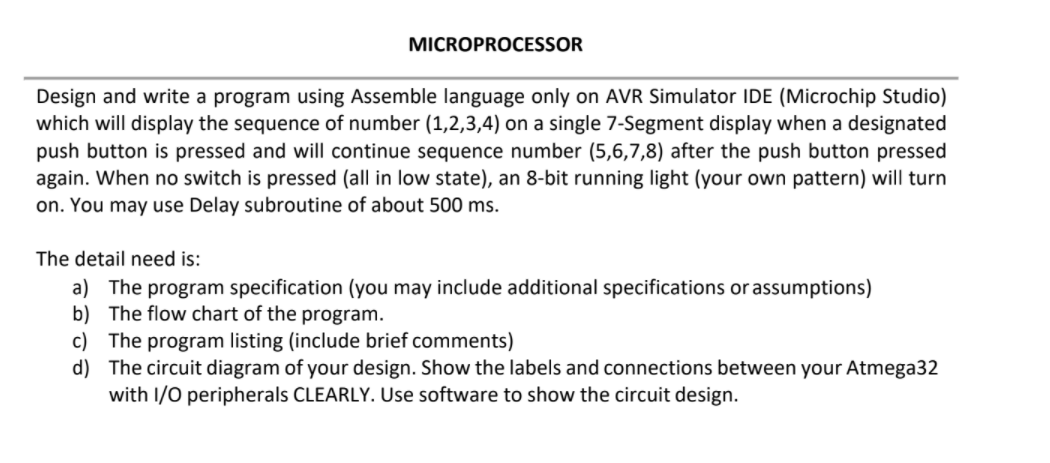Solved MICROPROCESSOR Design and write a program using | Chegg.com Solved MICROPROCESSOR Design and write a program using | Chegg.com