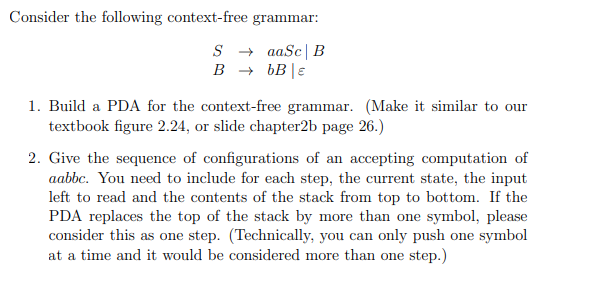 Solved Consider the following context-free grammar: | Chegg.com