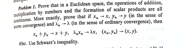 Problem 1. Prove that in a Euclidean space, the | Chegg.com