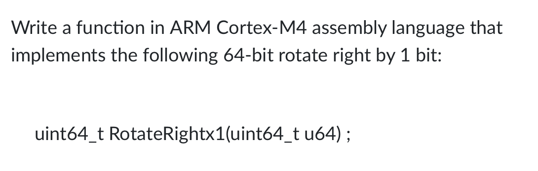 Solved Write A Function In Arm Cortex M4 Assembly Language 