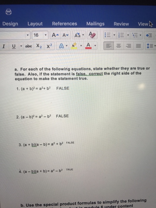 Solved For each of the following equations, state whether | Chegg.com
