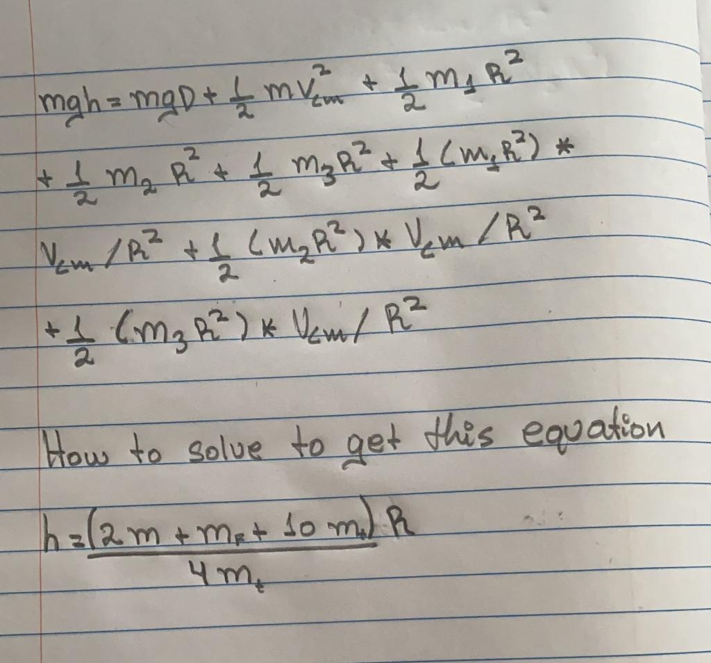 How can i solve for h the first equation to get the | Chegg.com