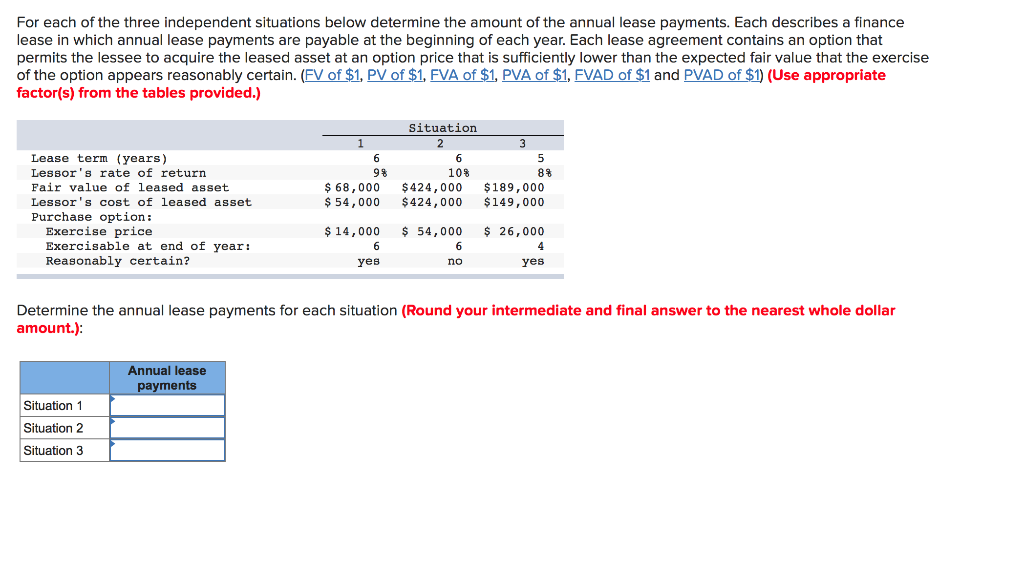 Each Of The Four Independent Situations Below Chegg