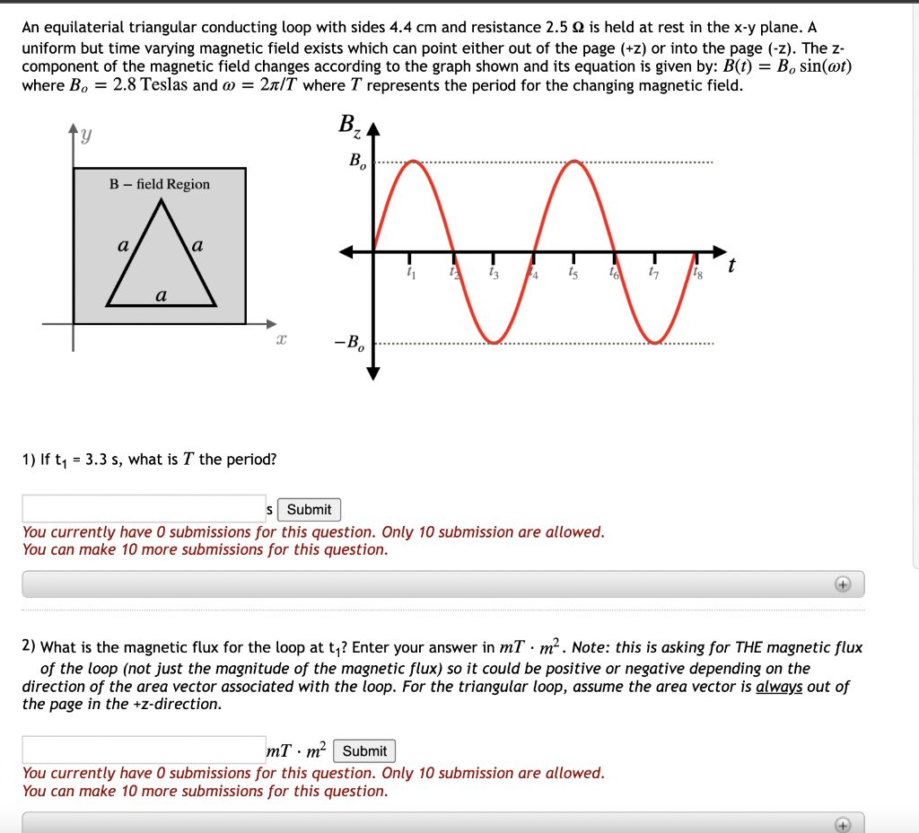 An equilaterial triangular conducting loop with sides | Chegg.com