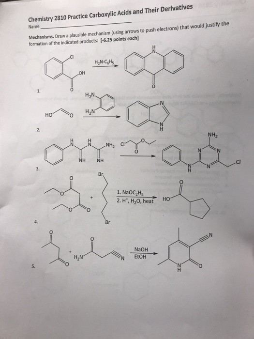 Solved Chemistry 2810 Practice Carboxylic Acids and Their | Chegg.com