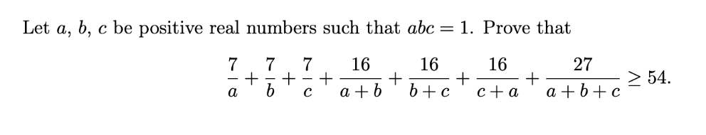 Solved Let a,b,c be positive real numbers such that abc=1. | Chegg.com