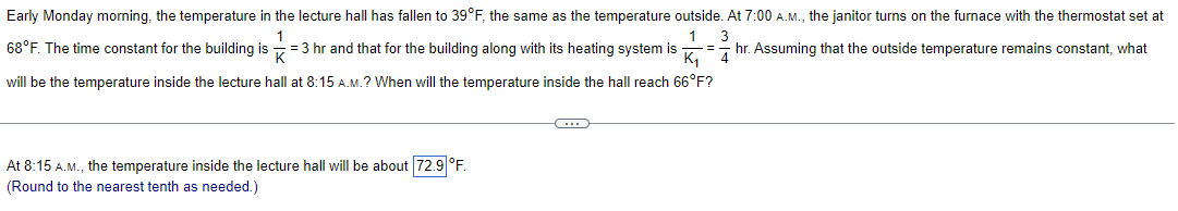 Solved Early Monday morning, the temperature in the lecture | Chegg.com