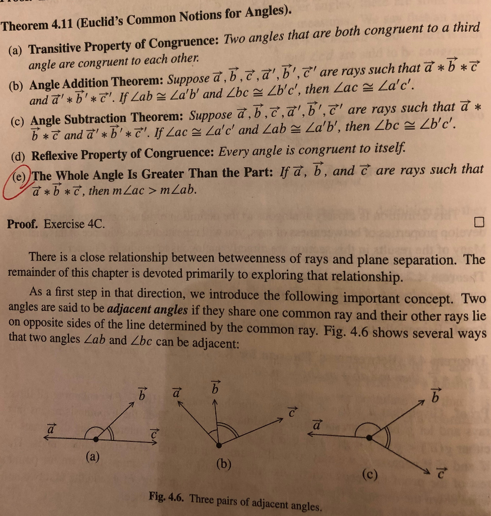 Solved Prove part c & e of Euclid's Common Notions for | Chegg.com
