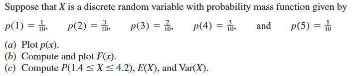 Solved Suppose that X is a discrete random variable with | Chegg.com