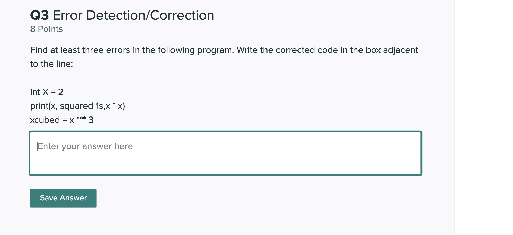 Solved Q3 Error Detection/Correction 8 Points Find at least | Chegg.com