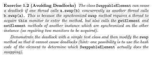 Exercise 1.2 (Avoiding Deadlocks) The class | Chegg.com