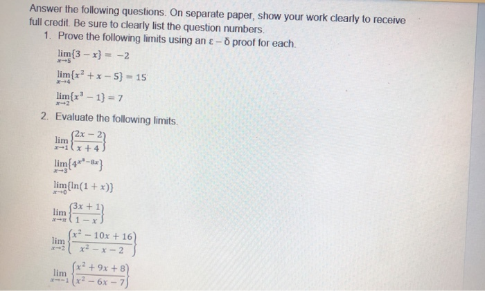 Solved Answer the following questions. On separate paper, | Chegg.com