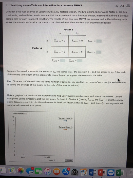 Solved 2. Identifying main effects and interaction for a | Chegg.com