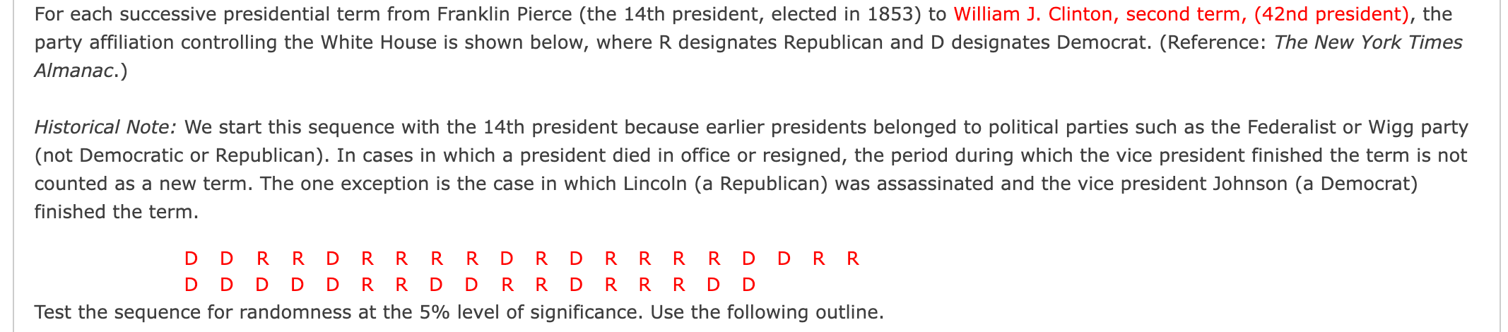 Solved For each successive presidential term from Franklin | Chegg.com