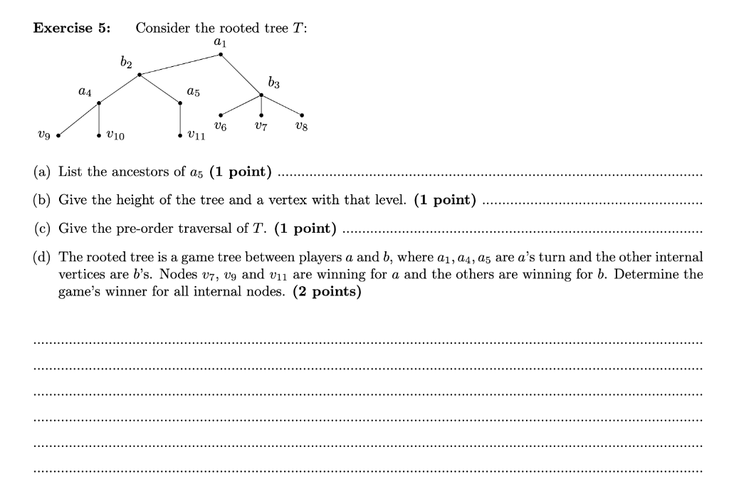 Solved Exercise 5: Consider the rooted tree T : (a) List the | Chegg.com