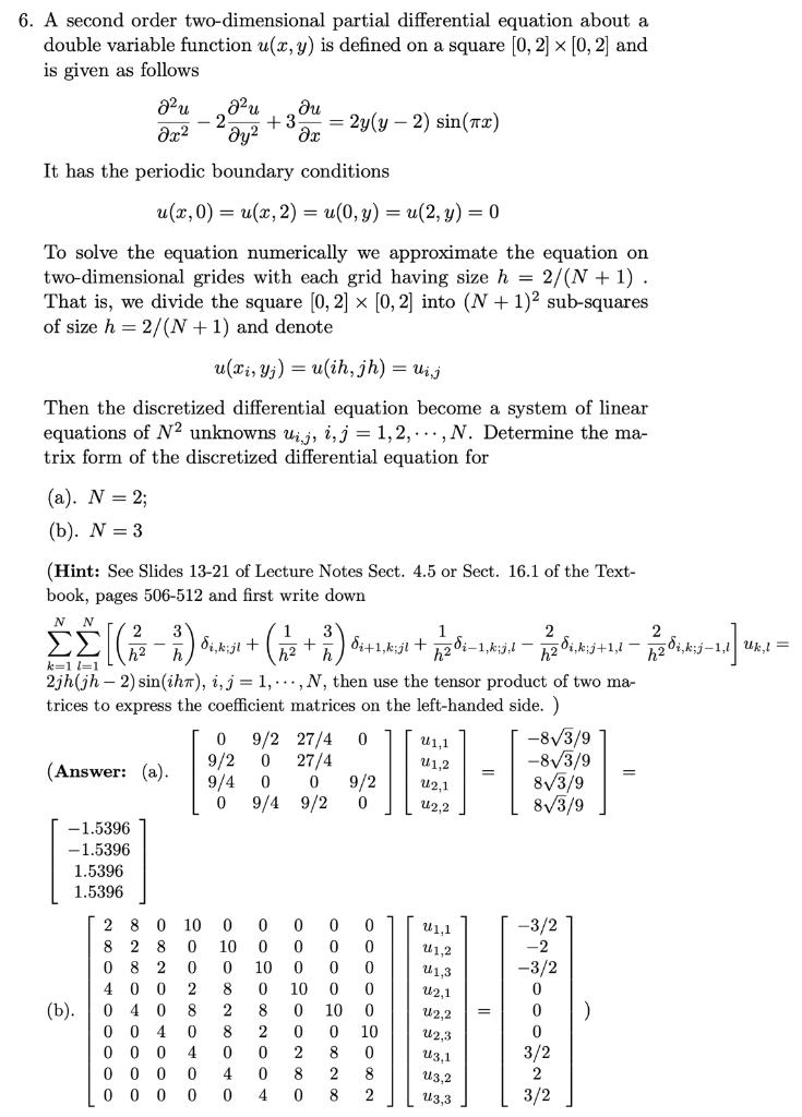 6 A Second Order Two Dimensional Partial