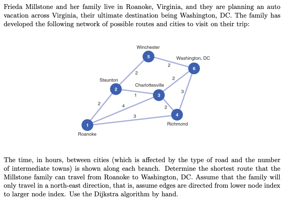 Solved Frieda Millstone and her family live in Roanoke, | Chegg.com
