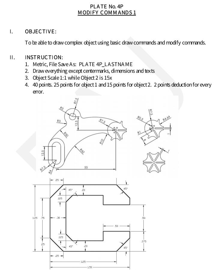 Solved PLATE No. 4P MODIFY COMMANDS 1 I. OBJECTIVE: To be | Chegg.com