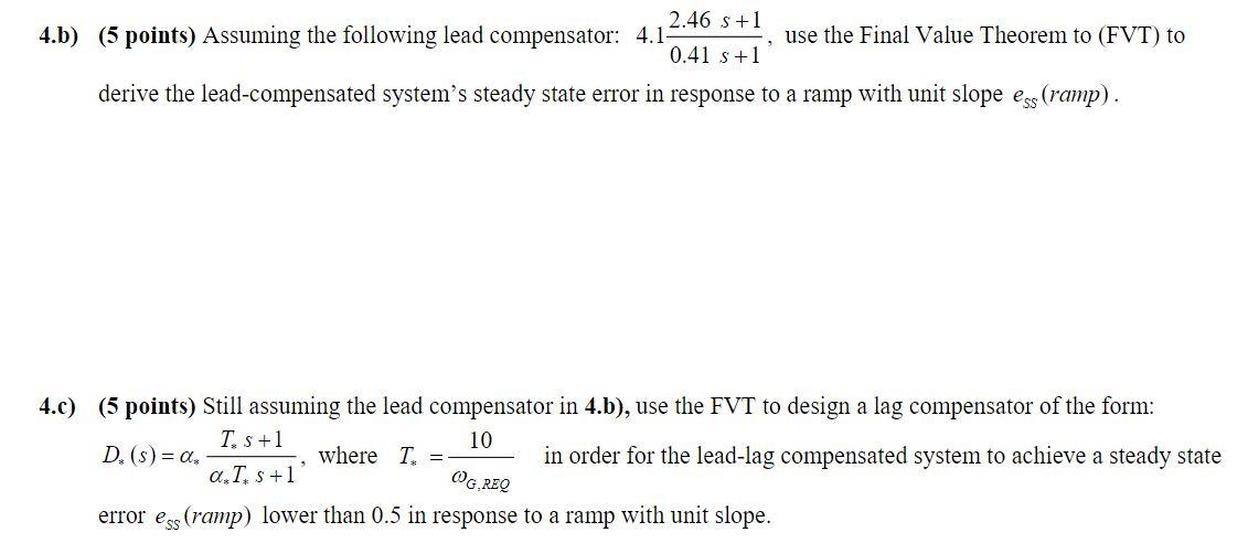 Problem 4: Feedback Compensator Design Using | Chegg.com