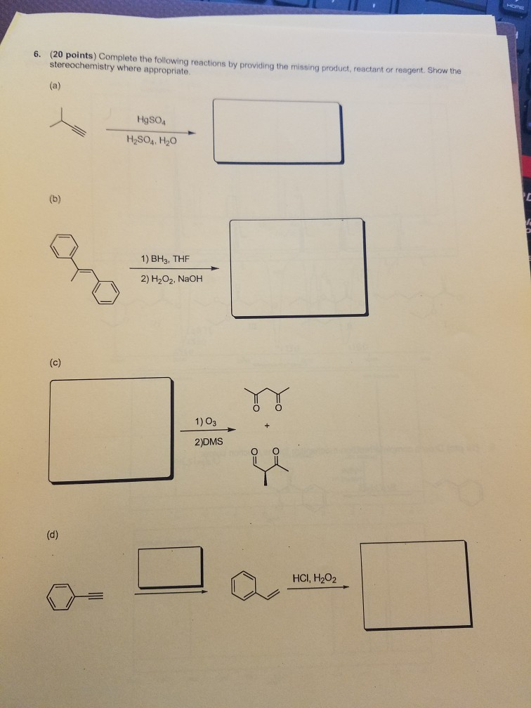 Solved complete the following reactions by providing the | Chegg.com
