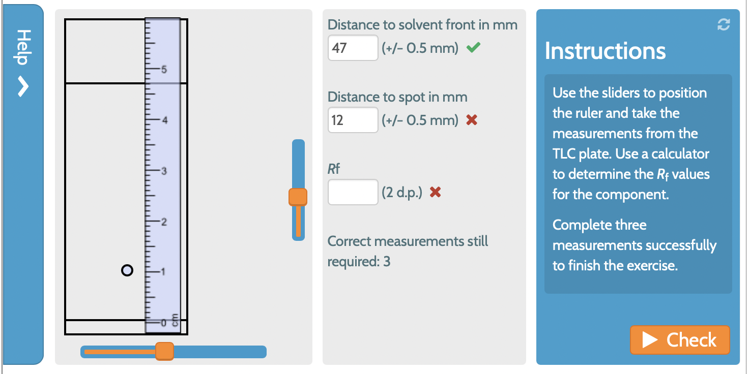 Solved Distance to solvent front in mm 47 (+/- 0.5 mm) | Chegg.com