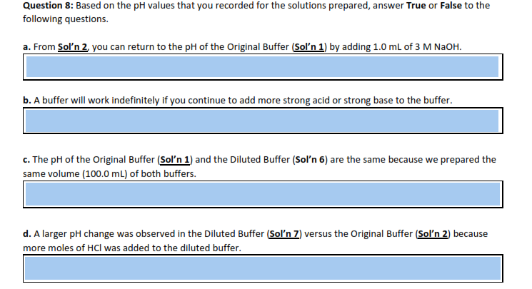 Solved Sol'n [Conjugate Base] pH [Weak Acid] a. Preparation | Chegg.com