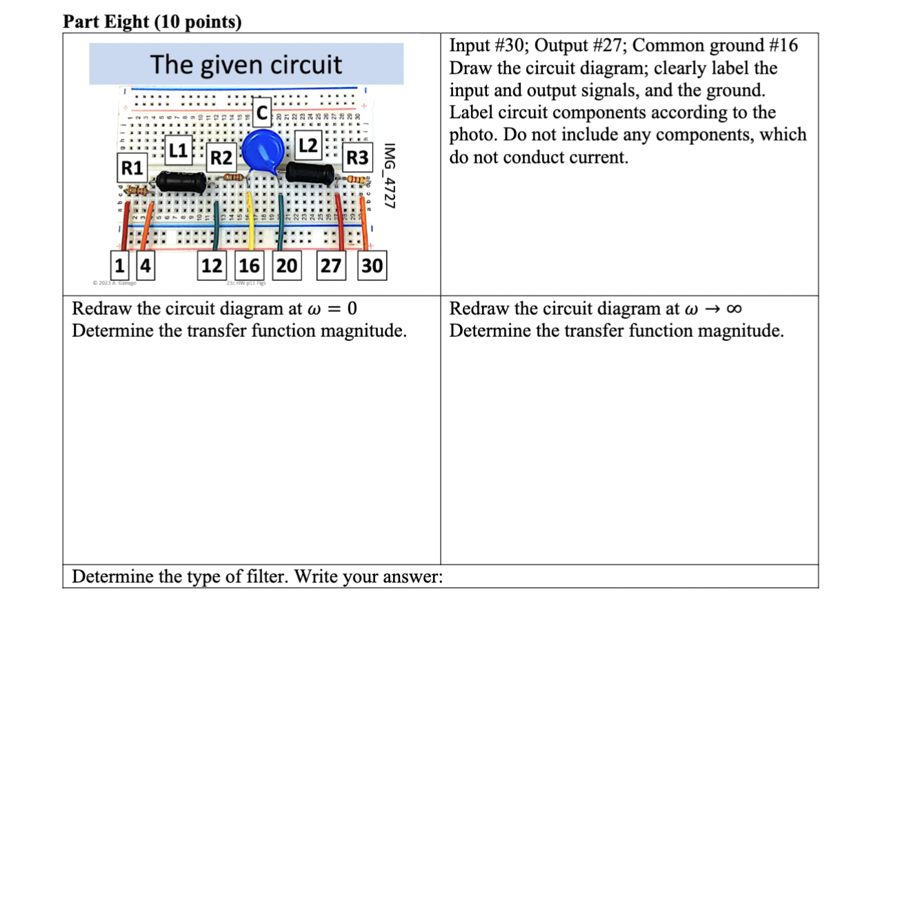 Solved Part Eight (10 points) | Chegg.com