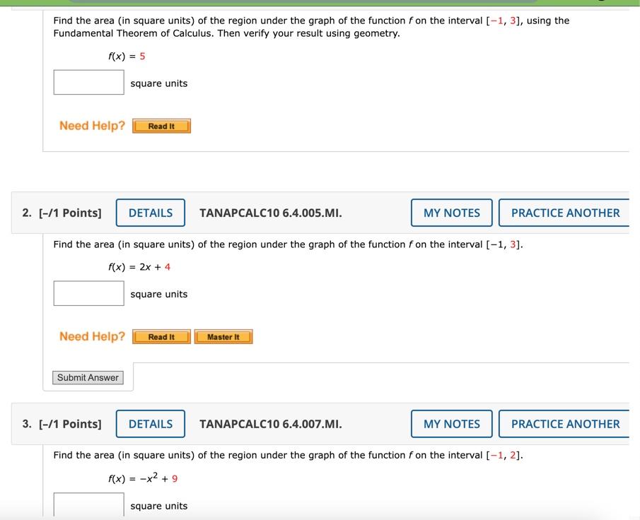 Solved Find the area (in square units) of the region under | Chegg.com