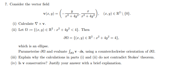 Solved 7. Consider the vector field | Chegg.com