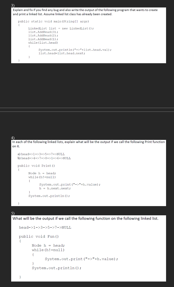 Solved Explain and fix if you find any bug and also write | Chegg.com