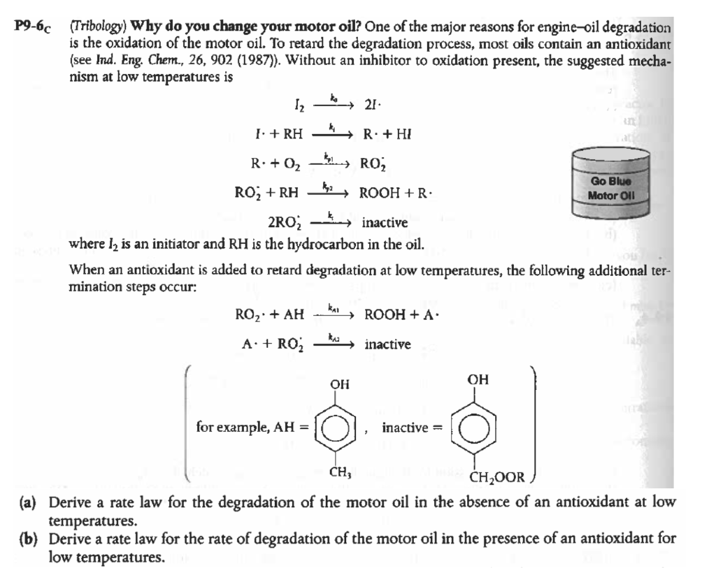 Solved P9-6 C (Tribology) Why do you change your motor oil? | Chegg.com