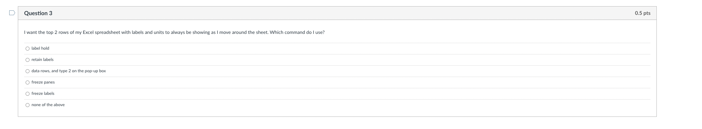 Solved I want the top 2 rows of my Excel spreadsheet with | Chegg.com