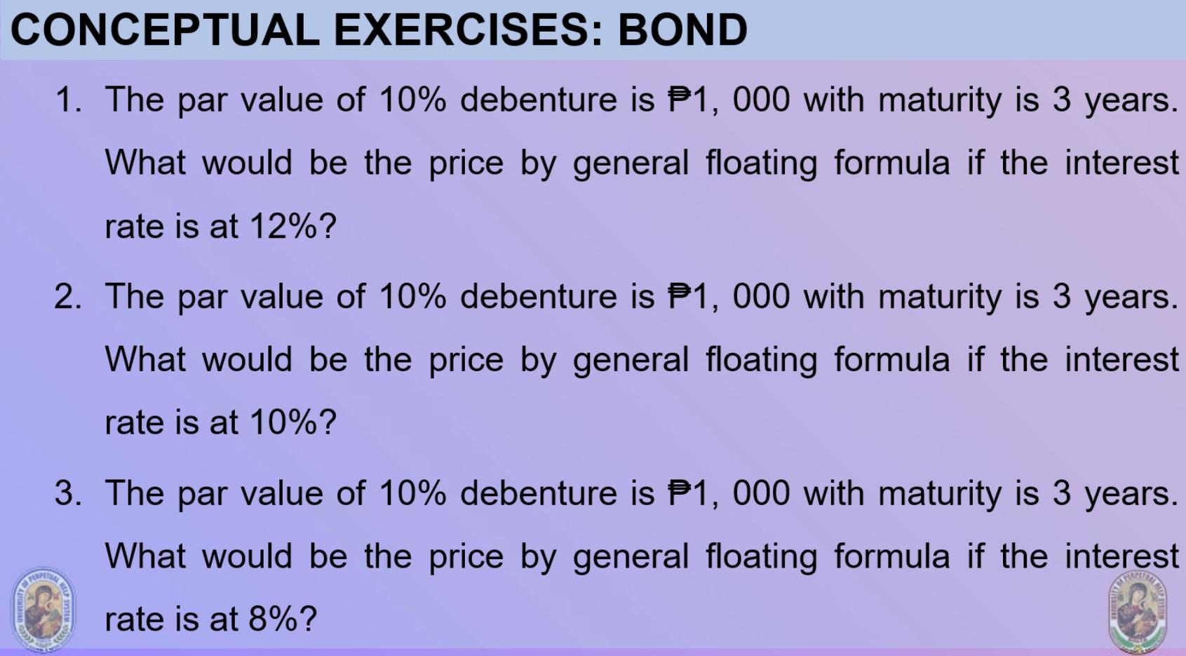 Solved CONCEPTUAL EXERCISES: BOND 1. The par value of 10% | Chegg.com