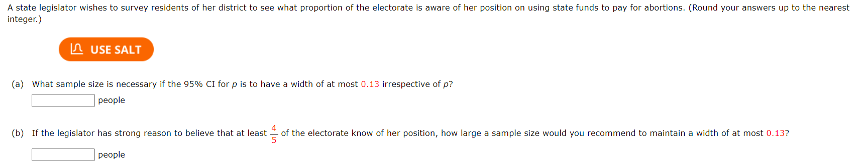 Solved integer.) (a) What sample size is necessary if the | Chegg.com